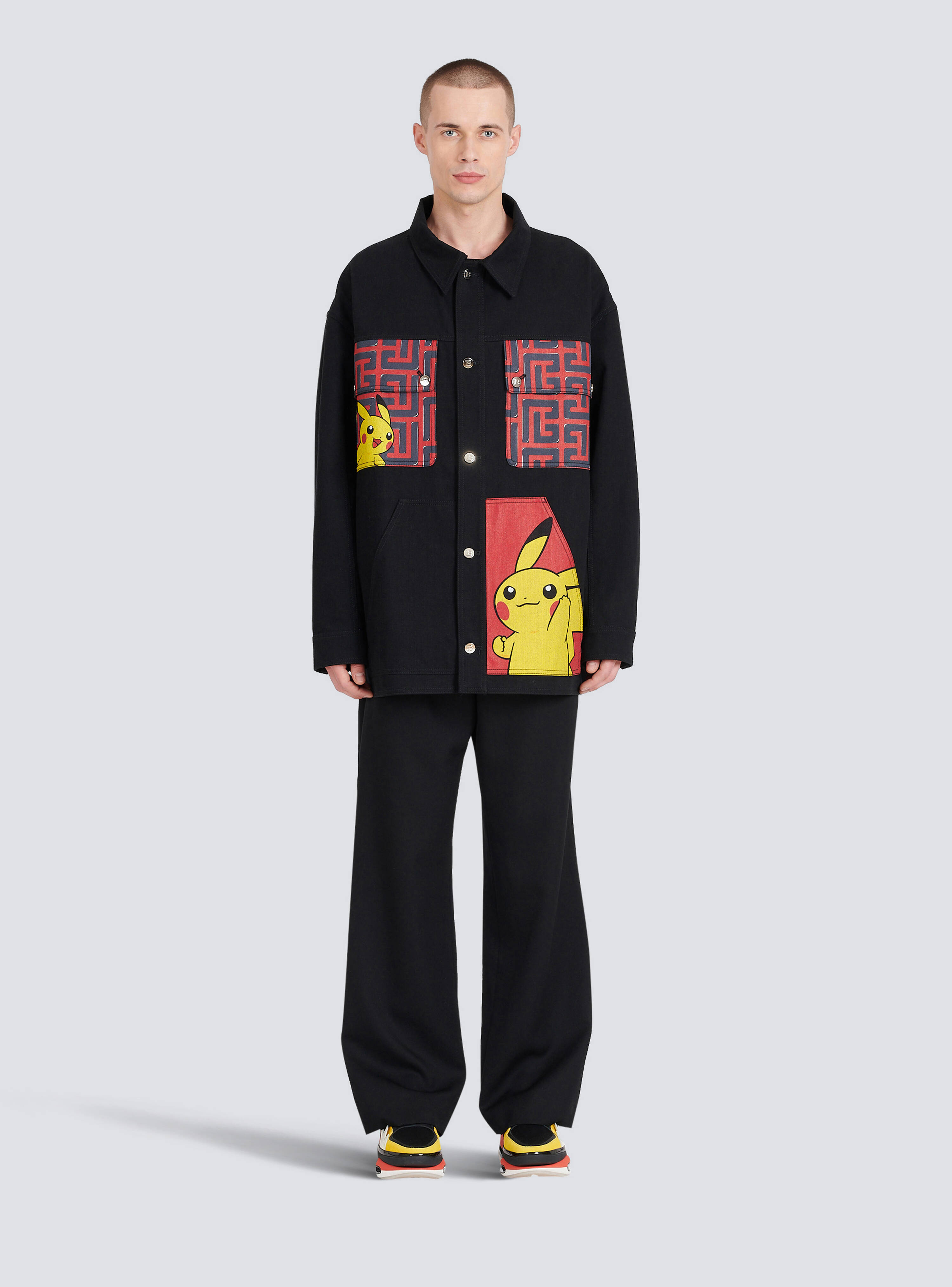 Unisex - Denim jacket with Pokémon print - Men | BALMAIN